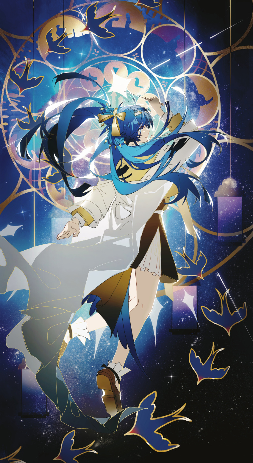 Safebooru - 1girl absurdres arknights arm up astgenne (arknights) black dress blue eyes blue ...