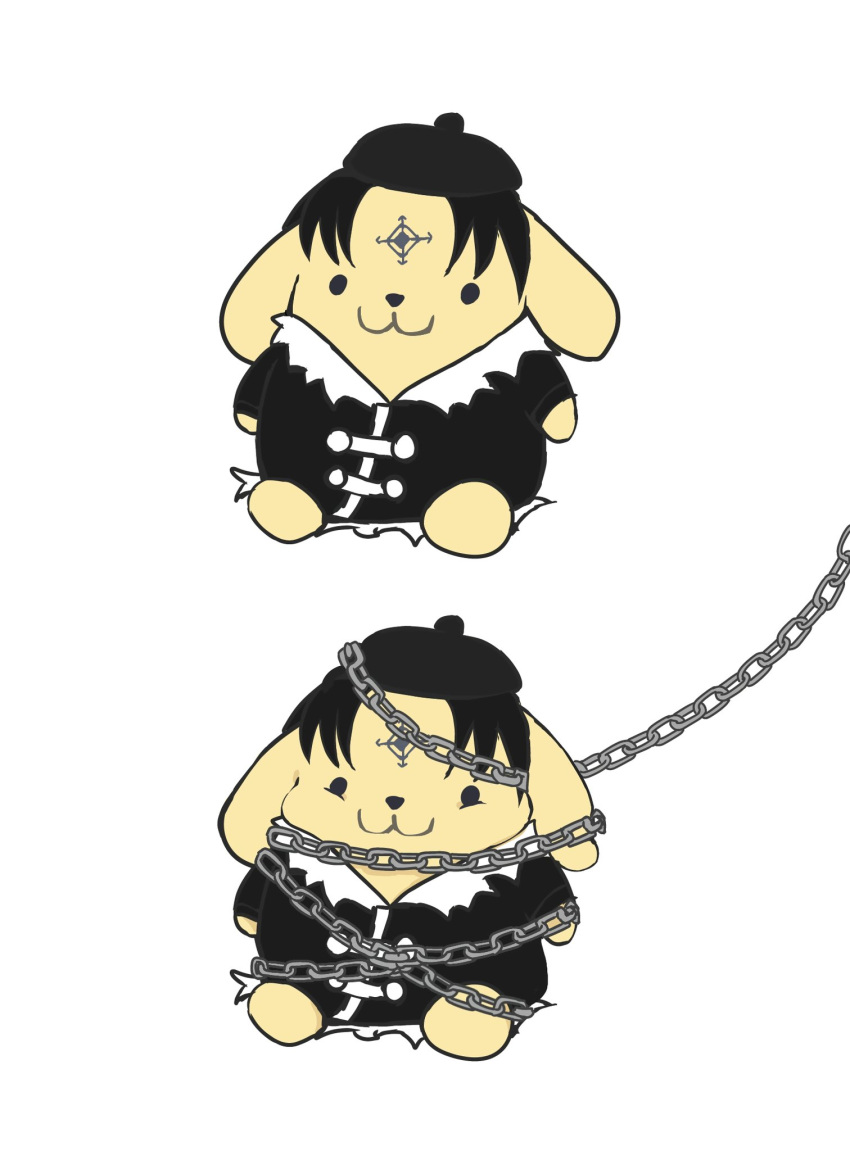 Safebooru - :3 beret black eyes black hair black jacket chain chrollo ...