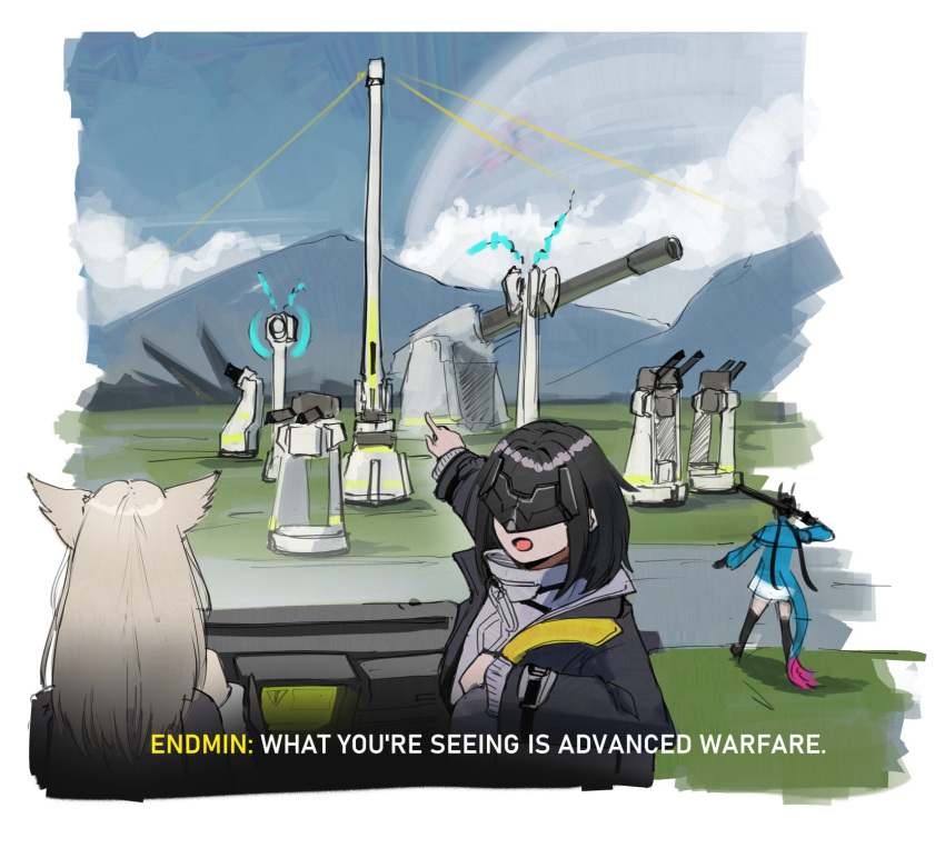 Safebooru - 3girls arknights arknights: endfield black coat black hair ...