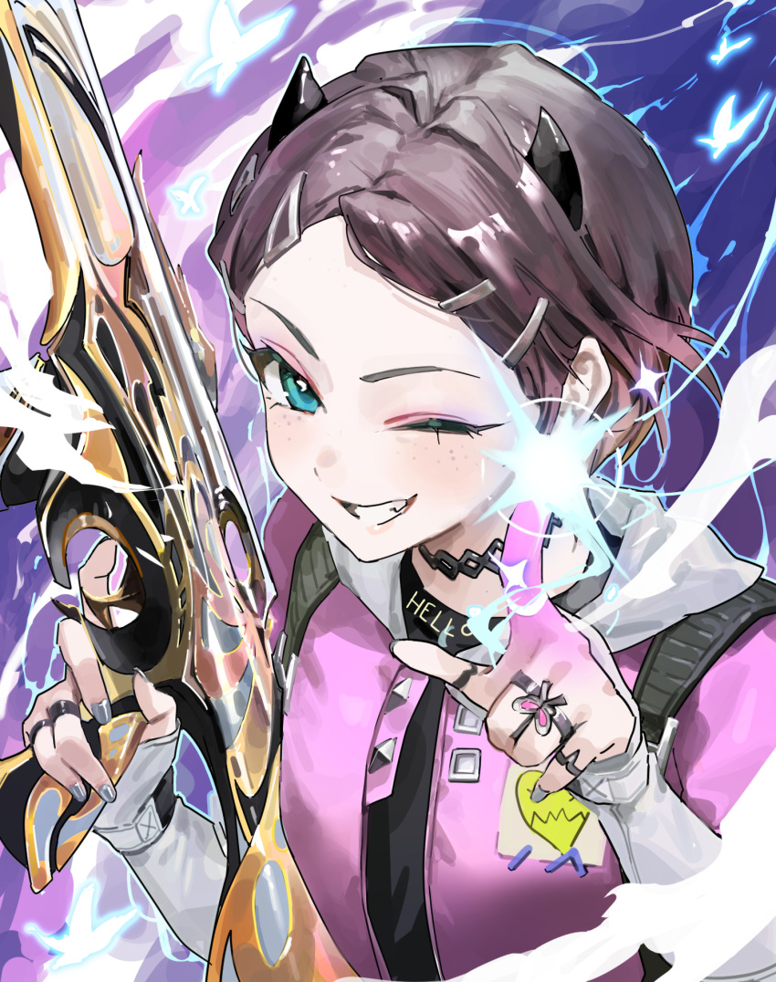 Safebooru - black choker black hair blue eyes choker clove (valorant ...