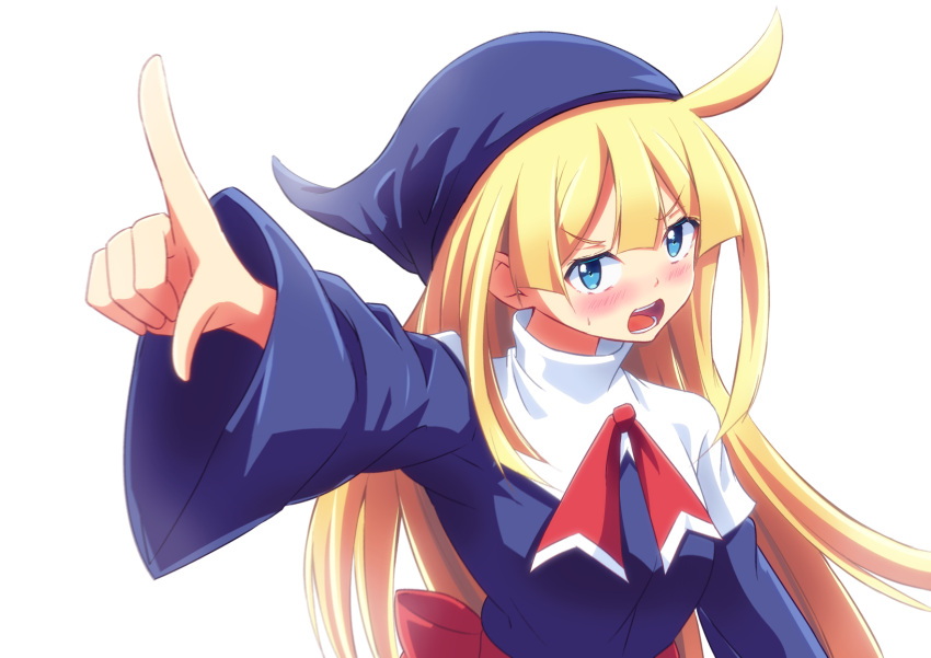 Safebooru - 1girl blonde hair blue dress blue eyes blue headwear blush dress hat highres index ...