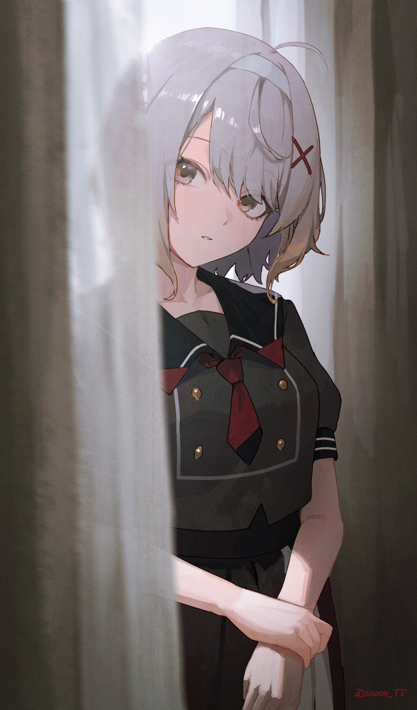 Safebooru 1girl Absurdres Ahoge Artist Name Backlighting Black Skirt 0182