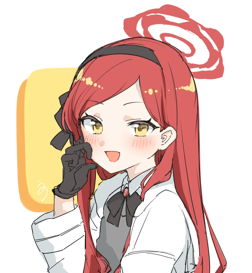 Safebooru 1girl Black Gloves Black Hairband Blue Archive Blush 1261