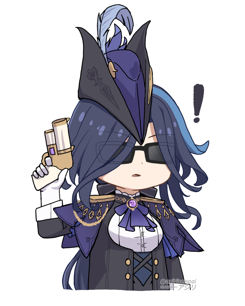 Safebooru - ! 1girl absurdres ascot asiri senpai black hair bow chibi ...