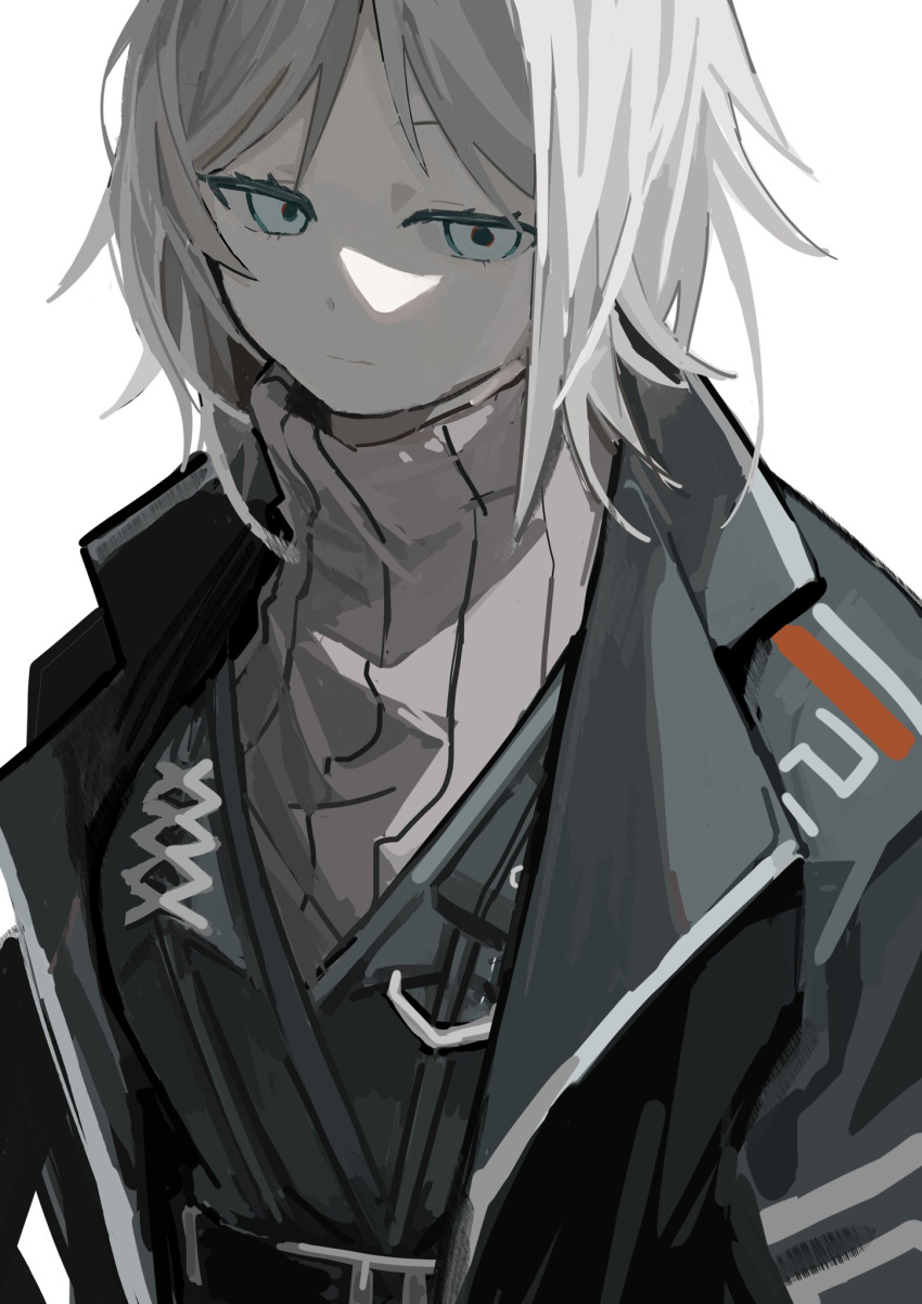 Safebooru - 1girl belt black belt black coat black vest blue eyes ...