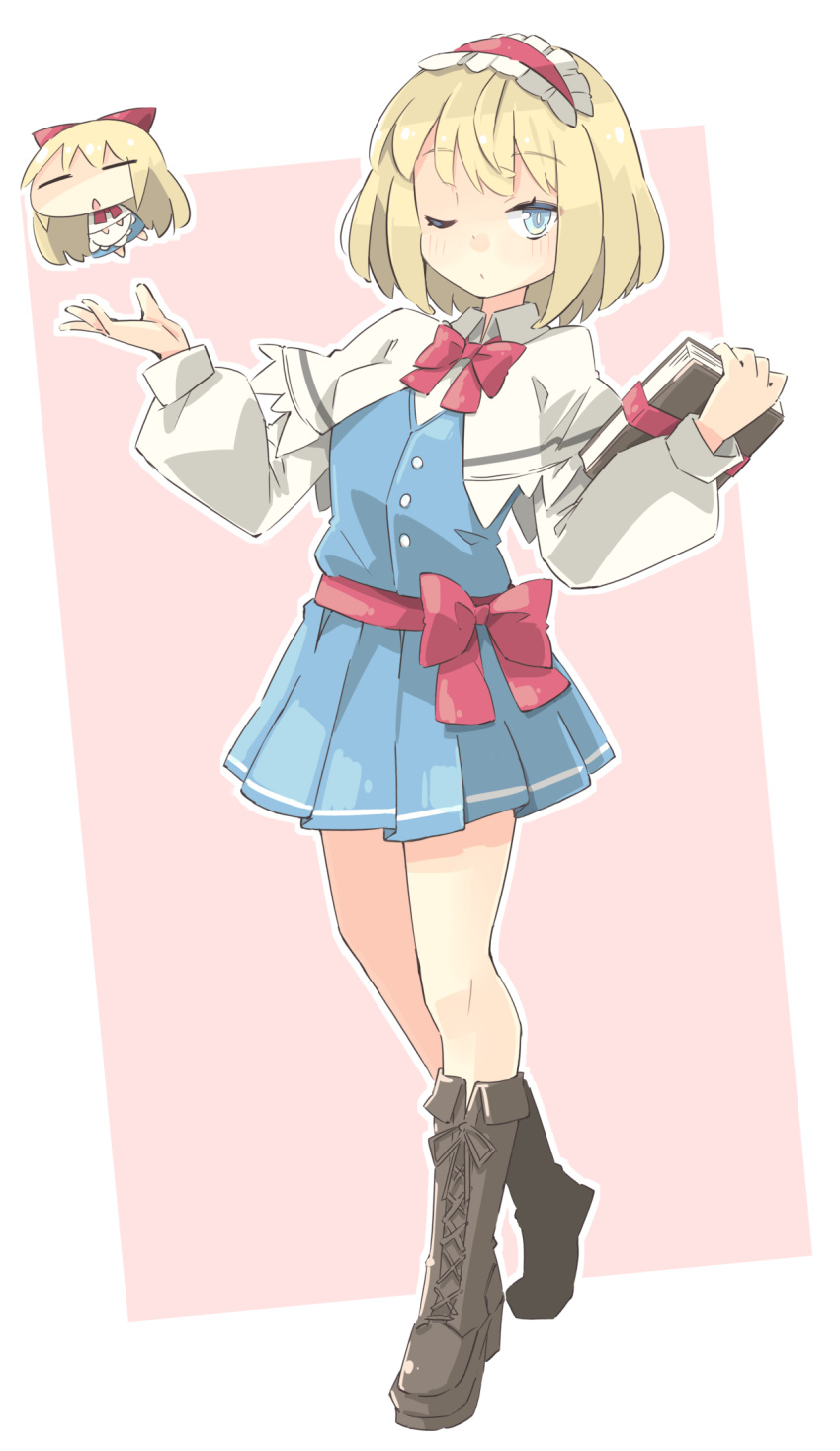 Safebooru - 1girl alice margatroid arnest black footwear blonde hair blue dress blue eyes blush ...