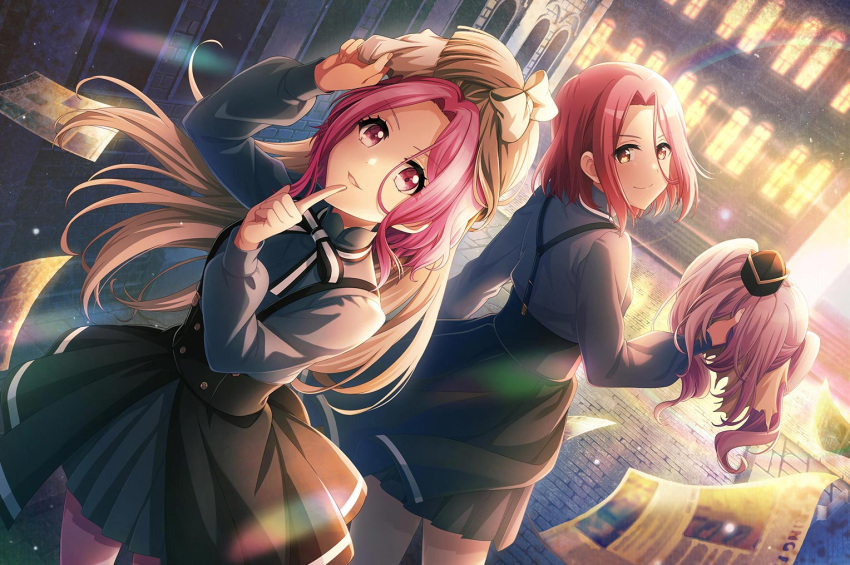 Safebooru - d4dj dress pink eyes pink hair sakurada miyu short hair smile | 4500501