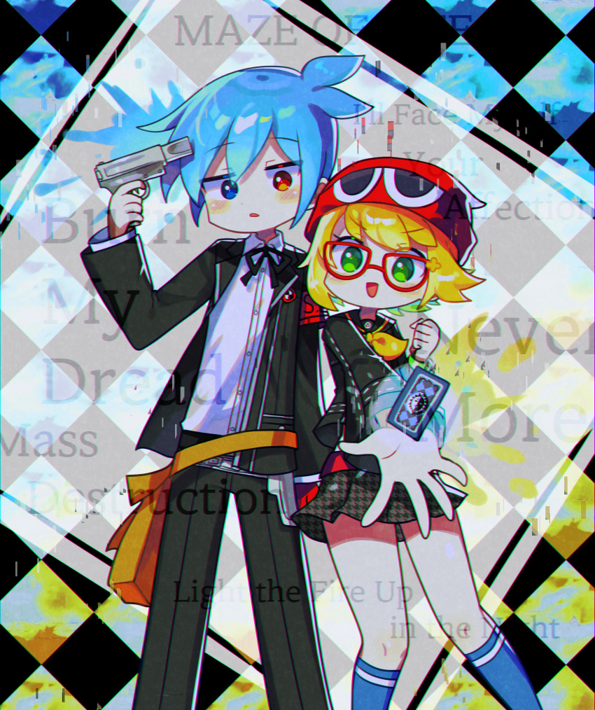 Safebooru - 1boy 1girl absurdres alternate costume amitie (puyopuyo) bespectacled black jacket ...