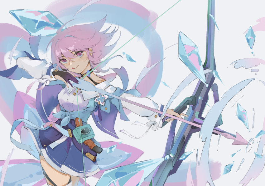 Safebooru - 1girl :p absurdres archery shooting glove arrow (projectile) black choker black ...