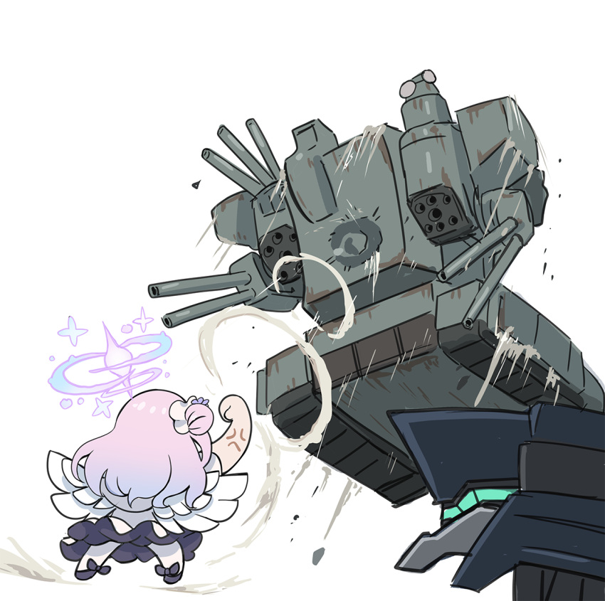 Safebooru - 1girl angel wings anger vein arm up armored core armored ...