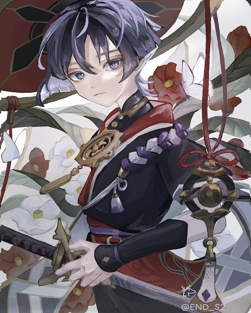 Safebooru - 1boy bishounen cowboy shot end s2 genshin impact hat ...