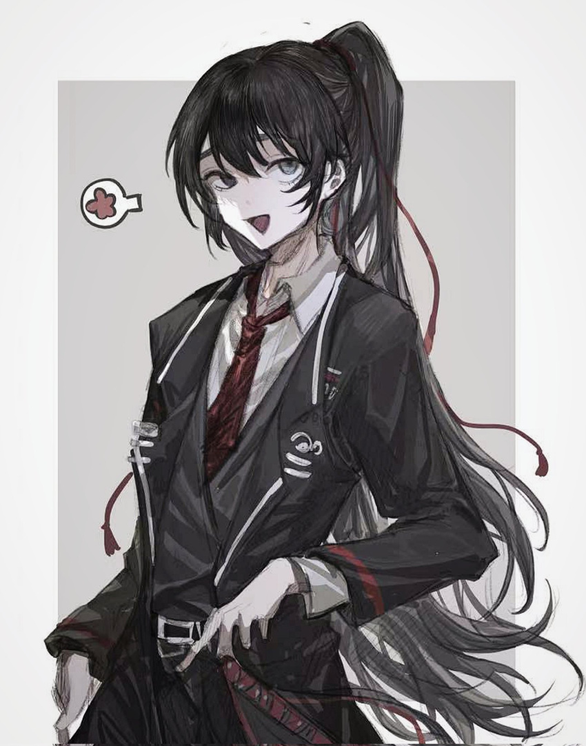 Safebooru - 1boy belt black belt black coat black hair black vest coat collared shirt hair ...