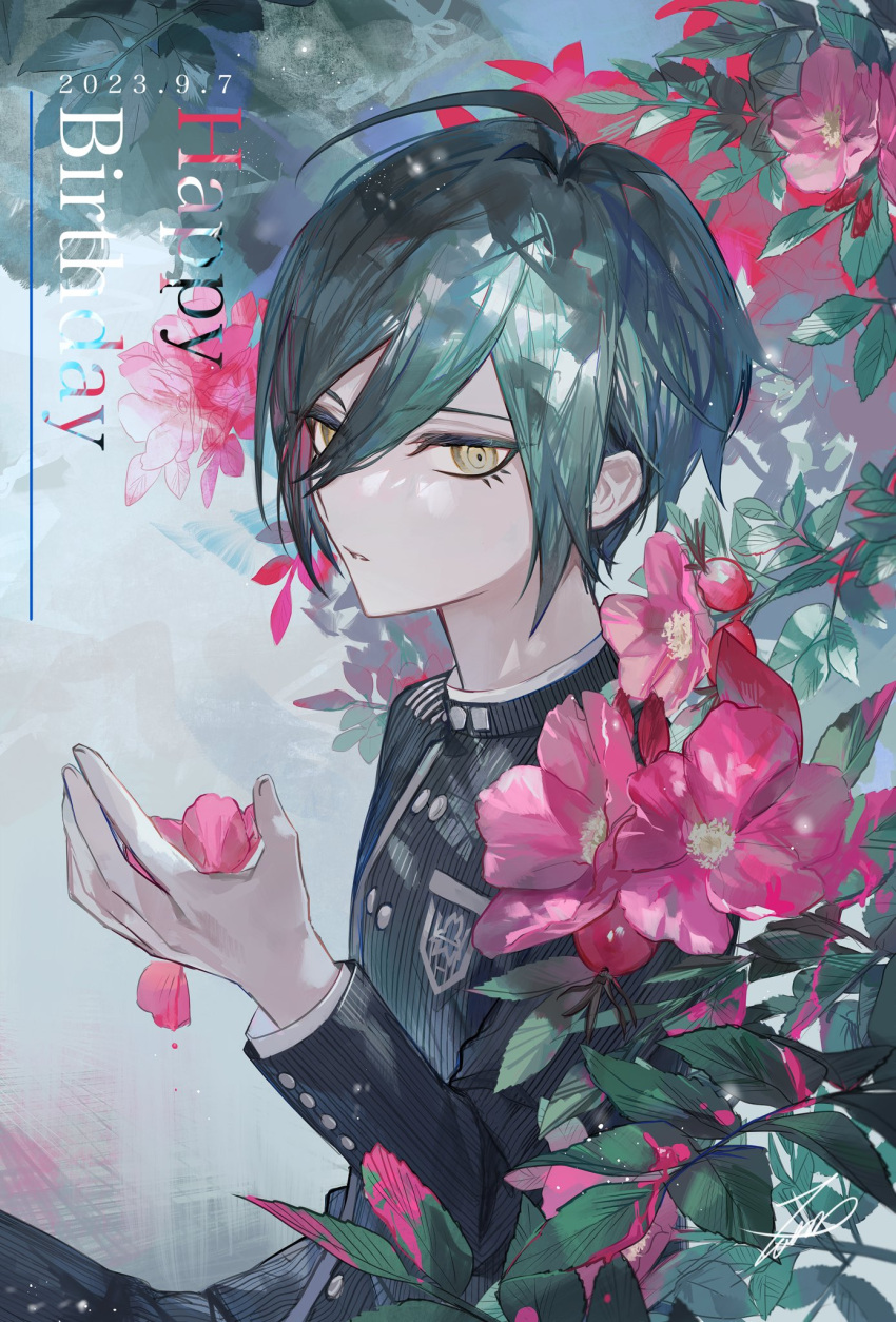 Safebooru - 1boy ahoge black hair black jacket danganronpa (series) danganronpa v3: killing ...
