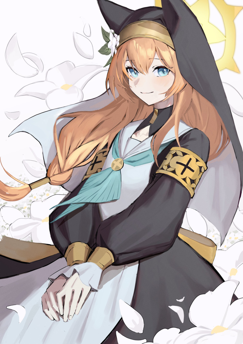 Safebooru - 1girl absurdres animal ears black dress black headwear blue archive blue eyes closed ...