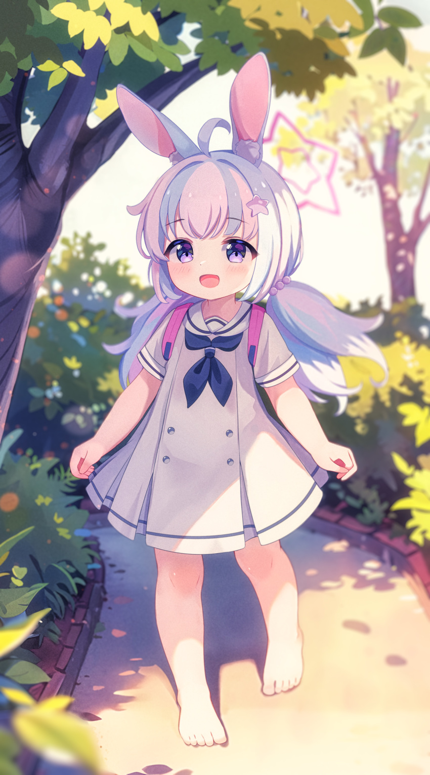 Safebooru - 1girl absurdres ahoge animal ear fluff animal ears barefoot blue archive blue eyes ...