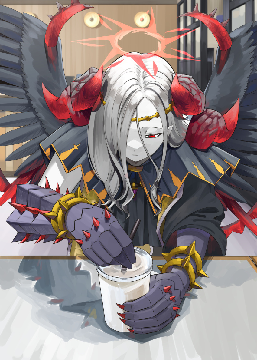 Safebooru - 1girl absurdres condemned darklord cup demon horns duel ...