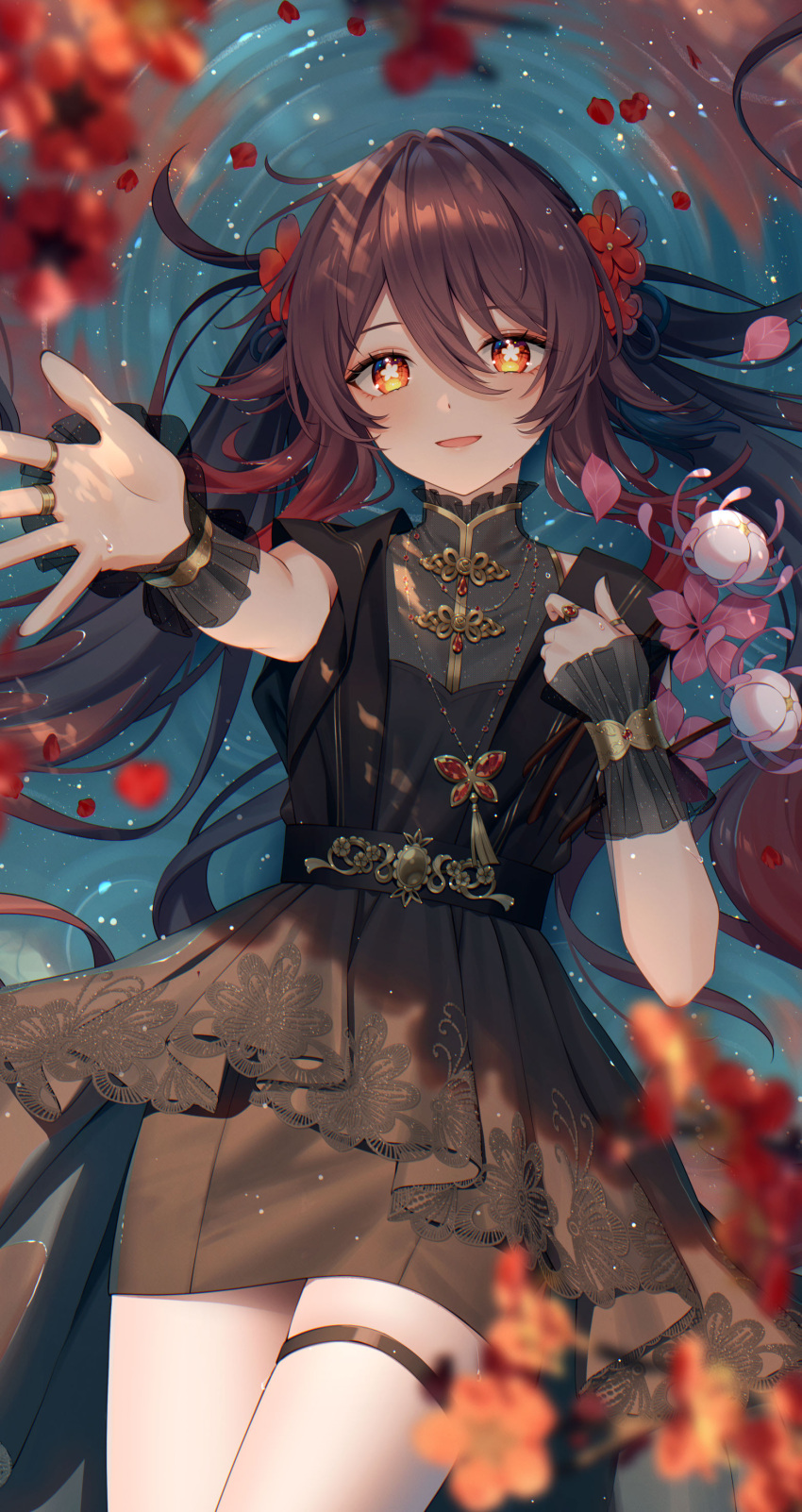 Safebooru - 1girl absurdres alternate costume belt black belt black dress black hair black ...