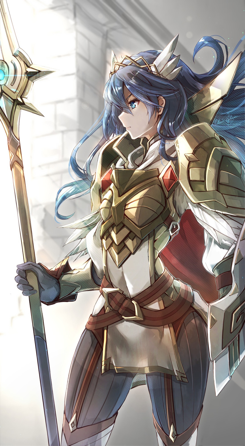 Safebooru - 1girl armor belt blue eyes blue hair breastplate clear ...