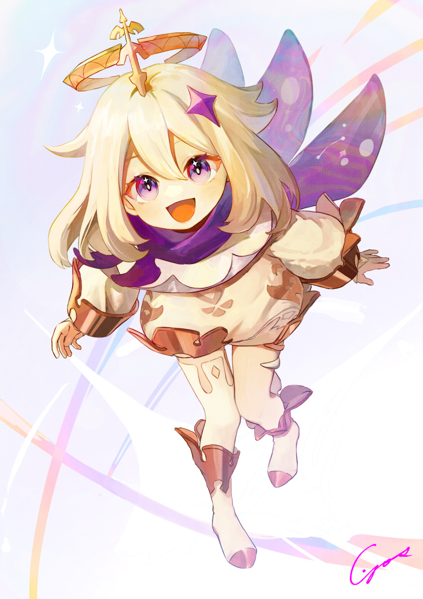 Safebooru - 1girl :d absurdres dress full body genshin impact grey hair ...