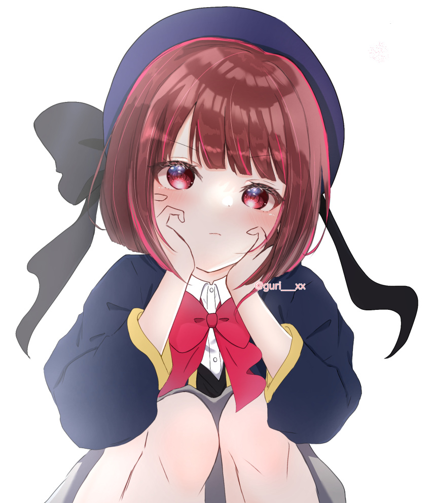 Safebooru - 1girl arima kana beret black ribbon blue headwear blue vest bob cut closed mouth hat ...