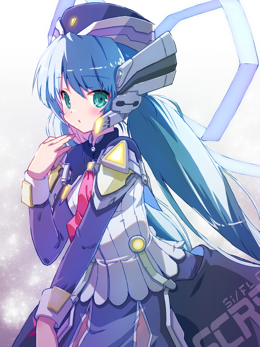 Safebooru - 1girl akayama yukihe blue dress blue hair blue headwear blush commentary cowboy shot ...