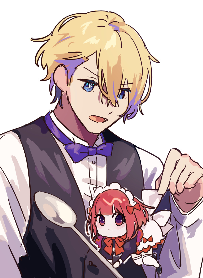 Safebooru - + + 1boy 1girl absurdres arima kana black vest blonde hair blue bow blue bowtie blue ...