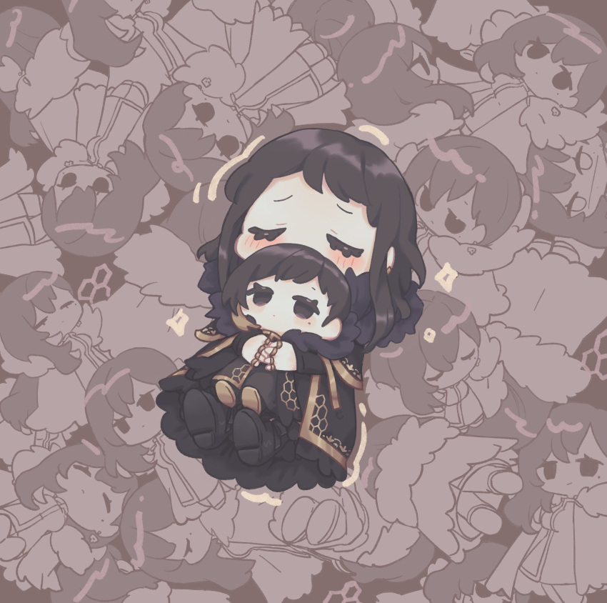 Safebooru - 1girl binah (project moon) black coat black dress black eyes black footwear black ...