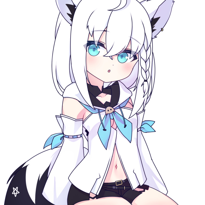 Safebooru - 1girl animal ears blue eyes cross (vgne4542) fox ears ...