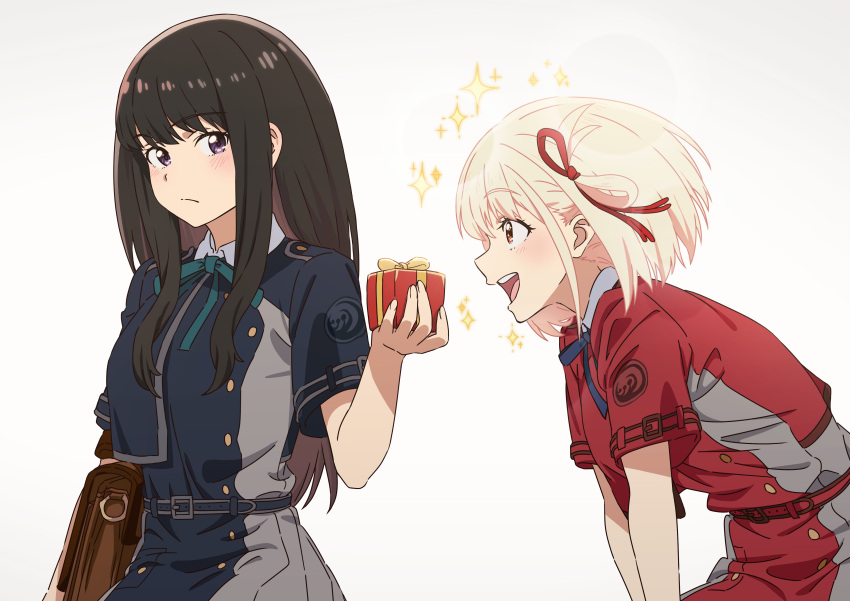 Safebooru - 2girls absurdres asada7101 belt black hair blonde hair commentary request hair ...