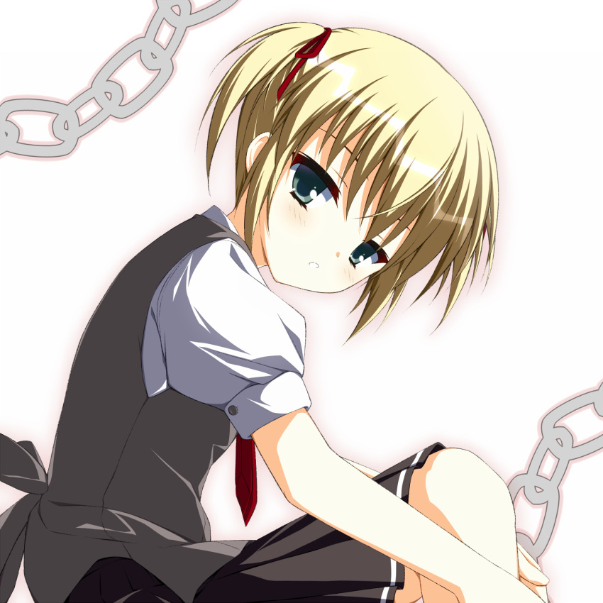 Safebooru - 1girl asagi nanami black skirt blonde hair blush chain ...