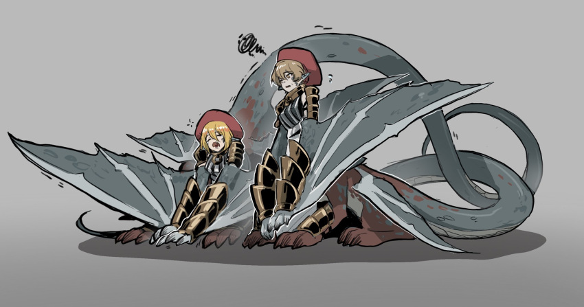 Safebooru - 1boy 1girl basilisk basilisoup blonde hair closed eyes don ...