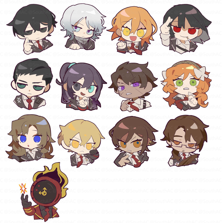 Safebooru - 1other 6+boys 6+girls black eyes black hair blonde hair bow brown eyes brown hair ...
