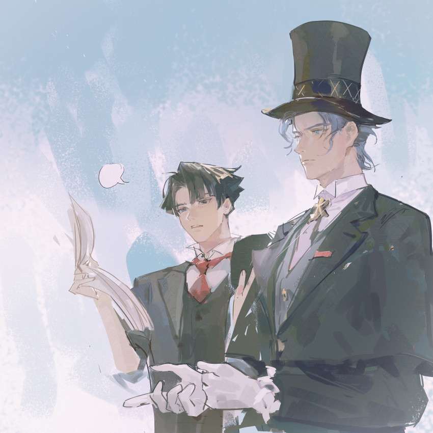 Safebooru - 2boys absurdres ace attorney barok van zieks black hair black headwear black jacket ...