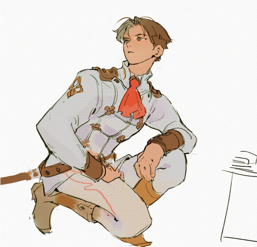 Safebooru - 1boy ace attorney ascot belt black eyes black hair boots brown belt brown footwear ...