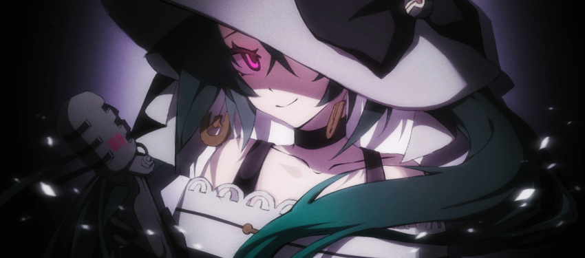 Safebooru - 1girl bare shoulders black choker black gloves bow choker closed mouth dark miku ...