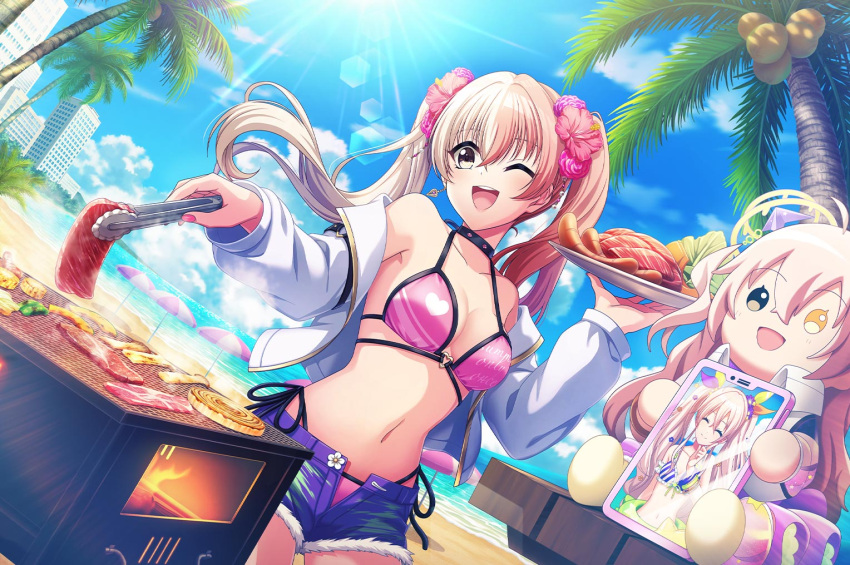 Safebooru - bikini blush brown eyes d4dj long hair pink hair shinomiya kokoa smile twintails ...