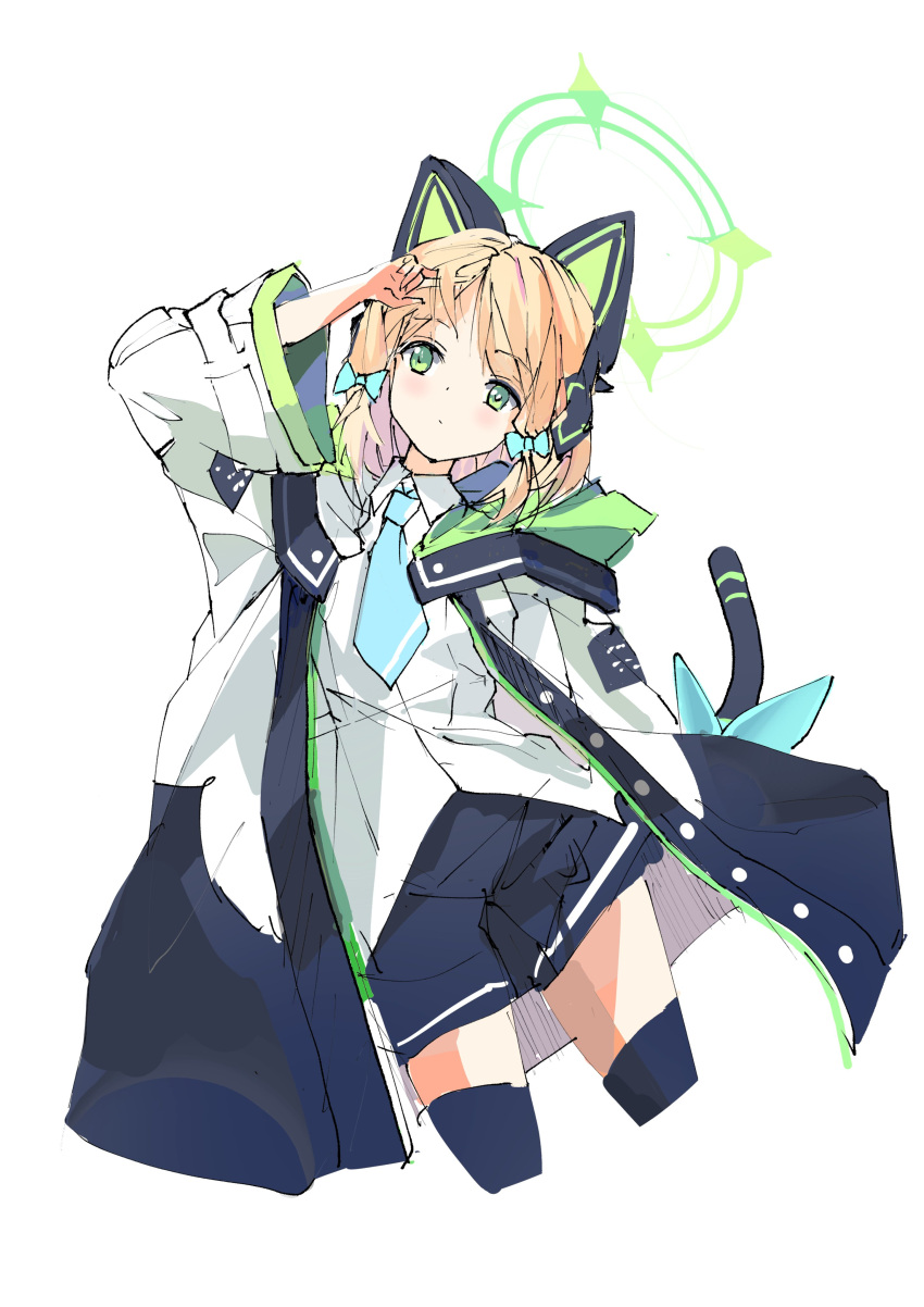 Safebooru - 1girl absurdres black shorts blonde hair blue archive chamu (chammkue) green eyes ...