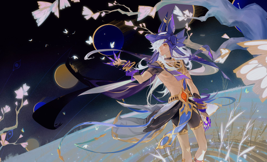 Safebooru - 1boy aoma (xuanzexuexi) bishounen bug butterfly cyno ...