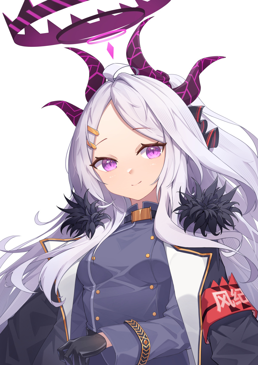 Safebooru - 1girl 22 (dbq) absurdres ahoge armband black coat black gloves black jacket blue ...