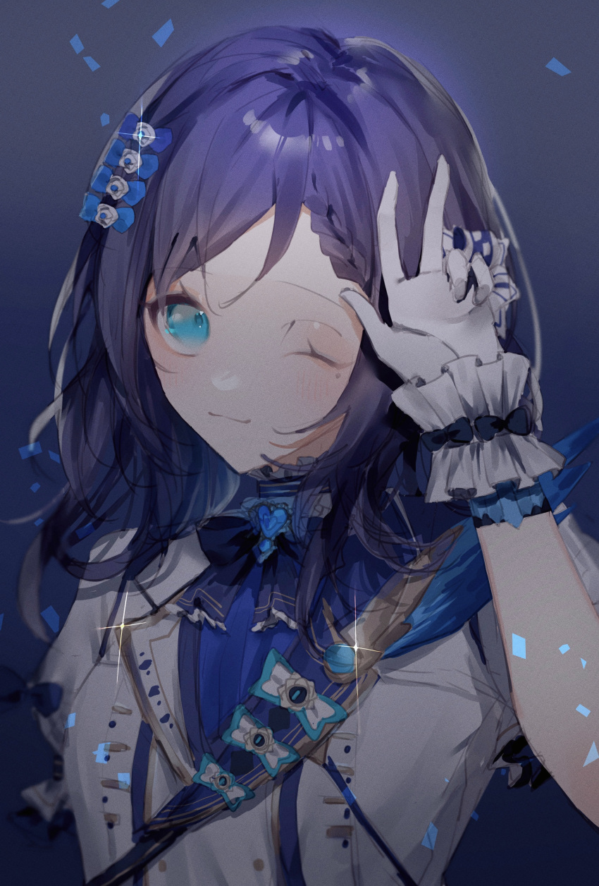 Safebooru - 1girl absurdres aiba uiha aiba uiha (1st costume) blue eyes blue gemstone blush ...