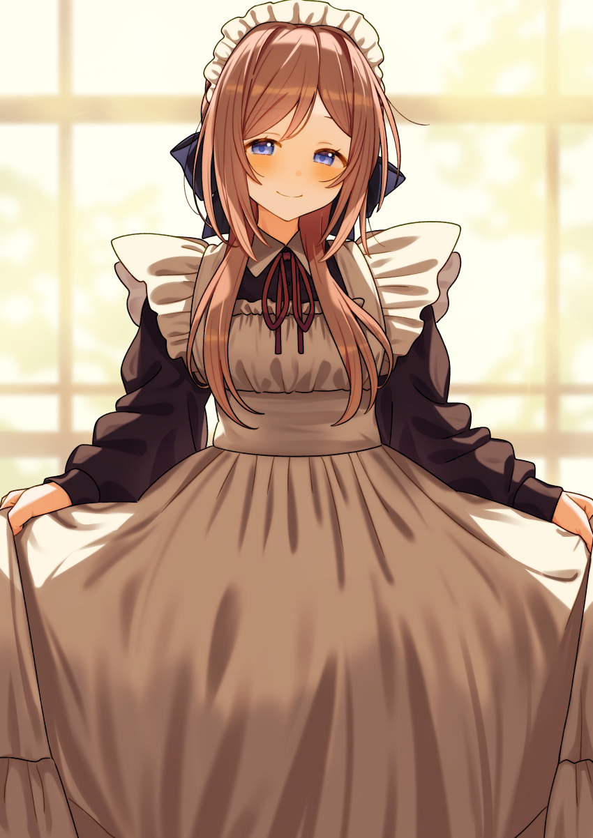 Safebooru - 07nono06 1girl absurdres alternate costume apron blurry blurry background blush ...