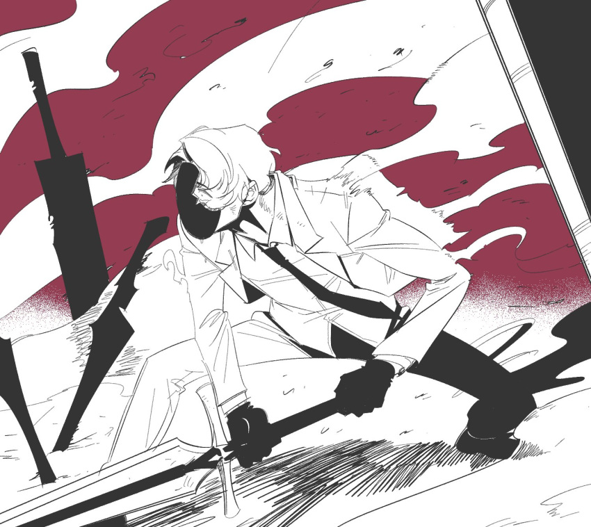 Safebooru - 1boy broken mask clear cut 7 fighting stance gloves ...