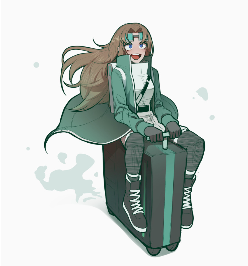 Safebooru - 1girl black footwear black gloves black leggings blue eyes ...