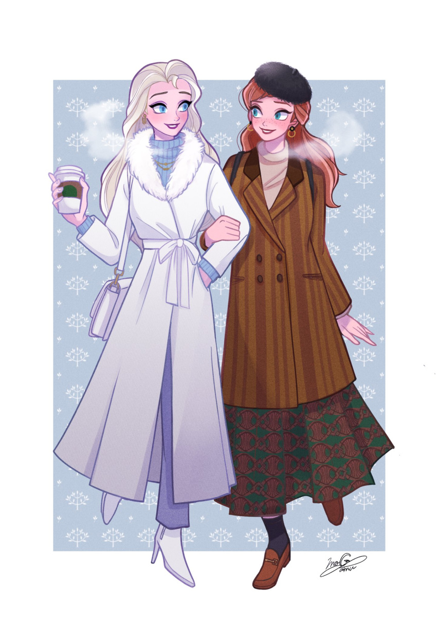 Safebooru - 2girls anna (frozen) blonde hair blue eyes blue sweater ...