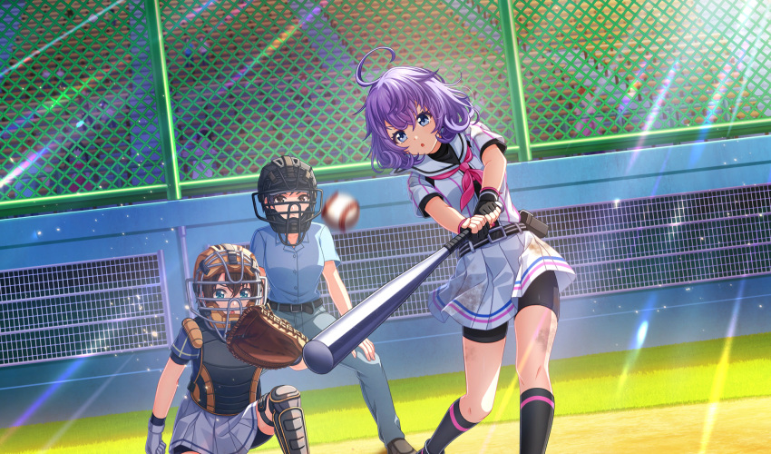 Safebooru - 3girls ahoge asada aoi baseball baseball (object) baseball bat baseball mitt ...