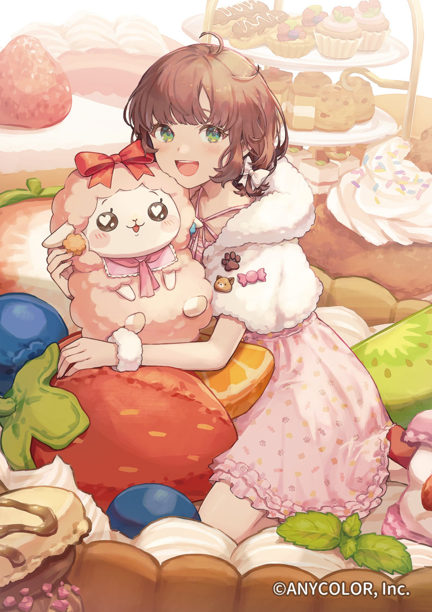 Safebooru - 1girl :d ahoge alternate costume alternate hairstyle asuka hina blueberry blush ...