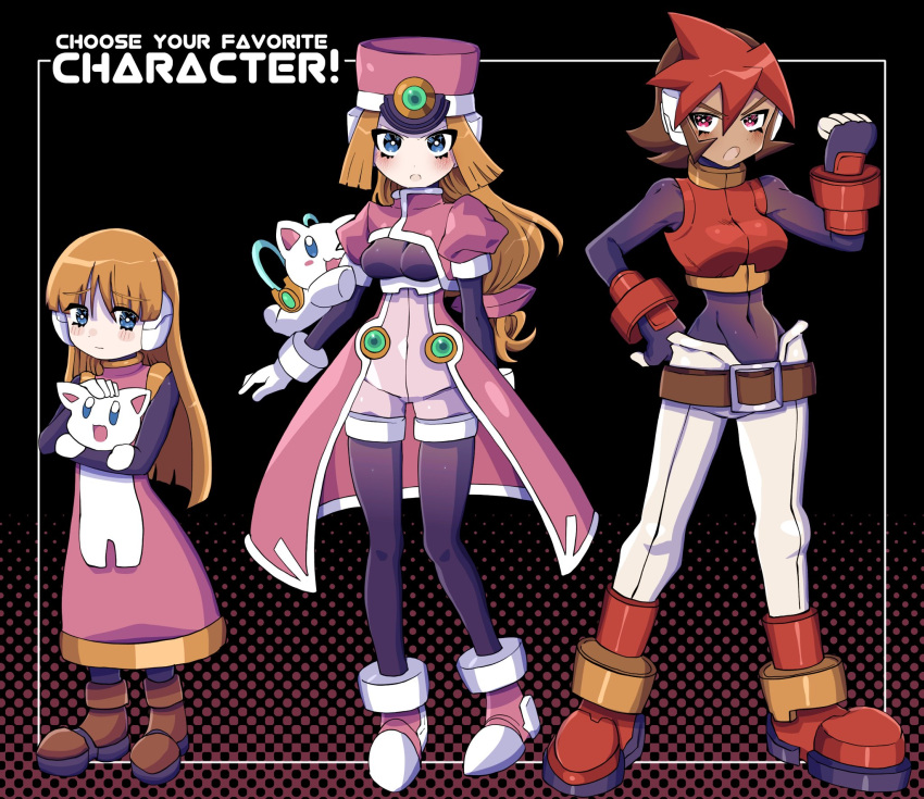 Safebooru - 3girls alouette (mega man) atlas (mega man) black bodysuit ...