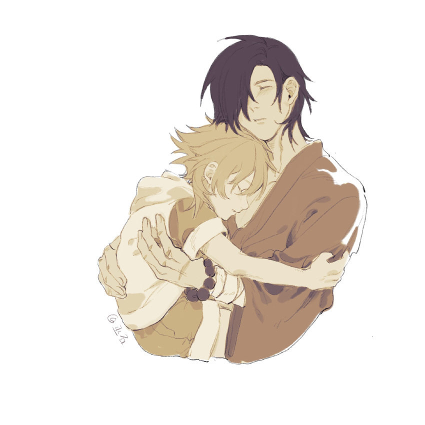 Safebooru 2boys Artist Name Bandages Beads Black Hair Dramatical 2981