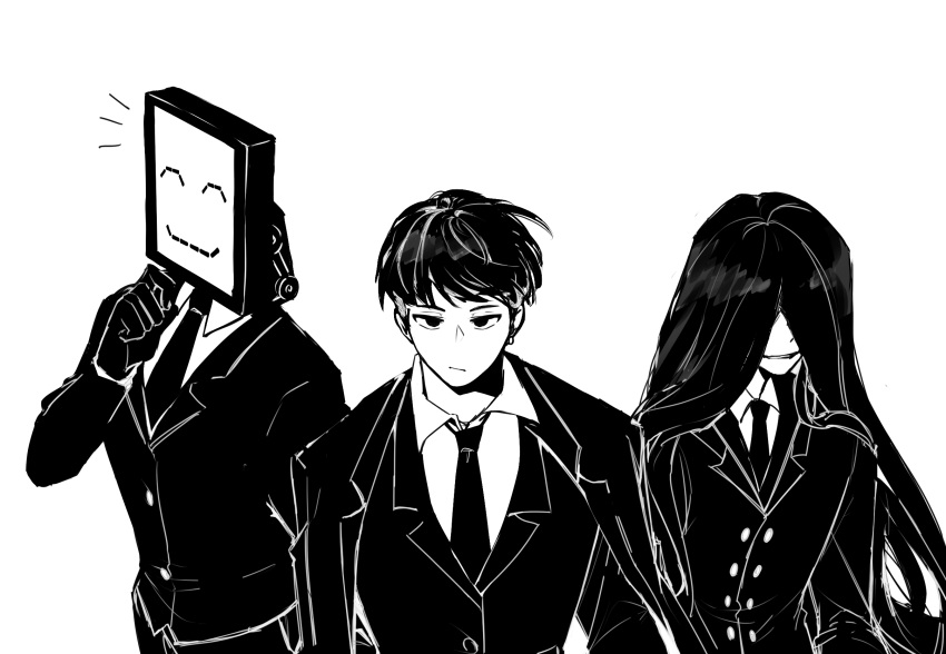 Safebooru - 1girl 2boys ^ ^ asymmetrical hair bada (project moon ...
