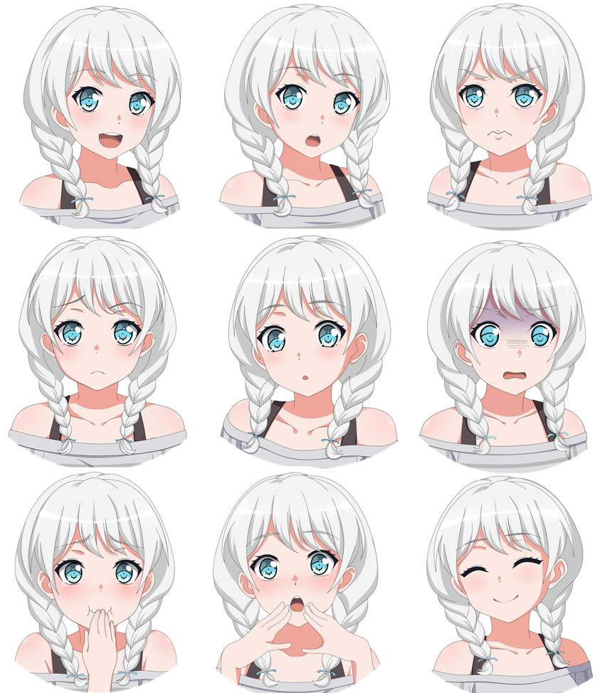 Safebooru - 1girl ^ ^ bang dream! blue eyes blue ribbon blush braid ...